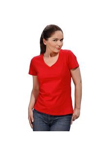 buttinette Shirt mit V-Aussschnitt für Damen, rot