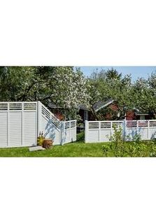 Sichtschutzzaun Decora - Weißes Gartentor 100 x 95 cm aus Kiefer/Fichte